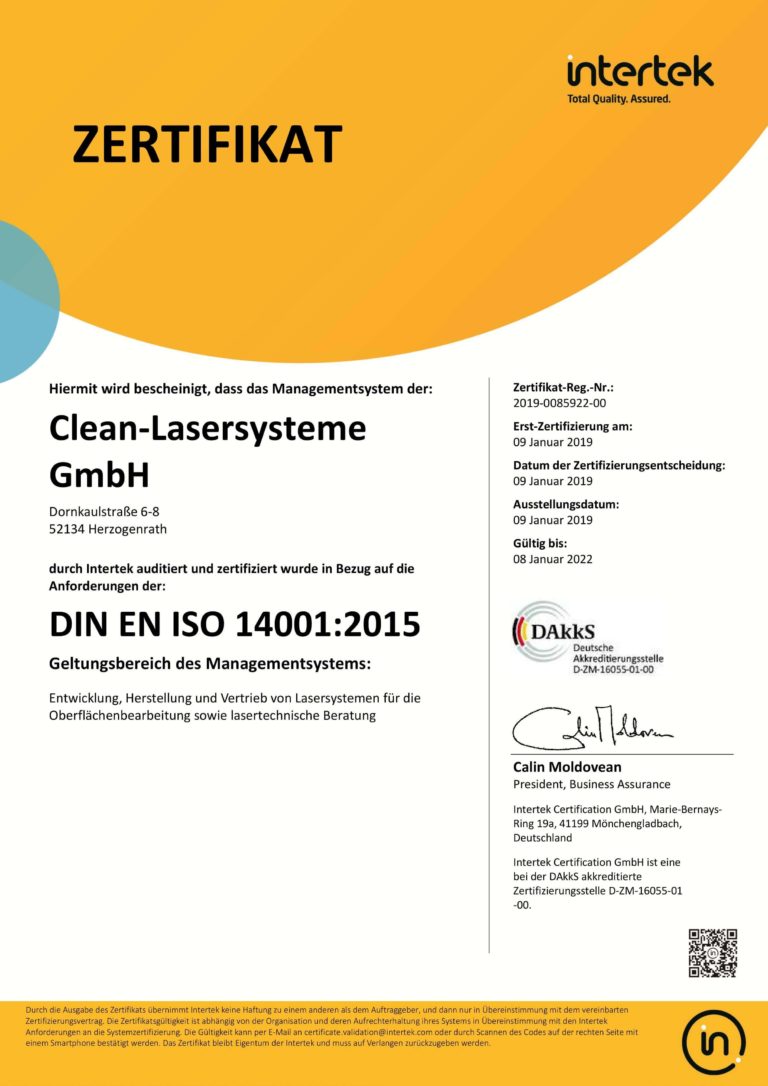 Downloads und Zertifikate - Clean-Lasersysteme GmbH